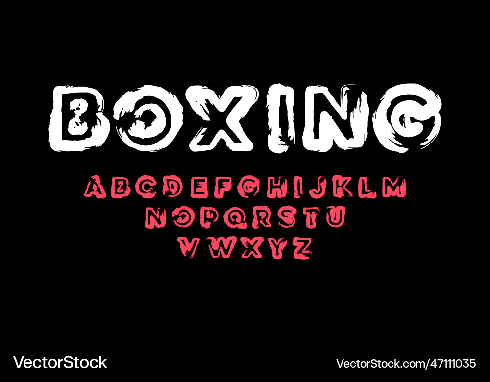 Bold font with rough outlines fonts Royalty Free Vector