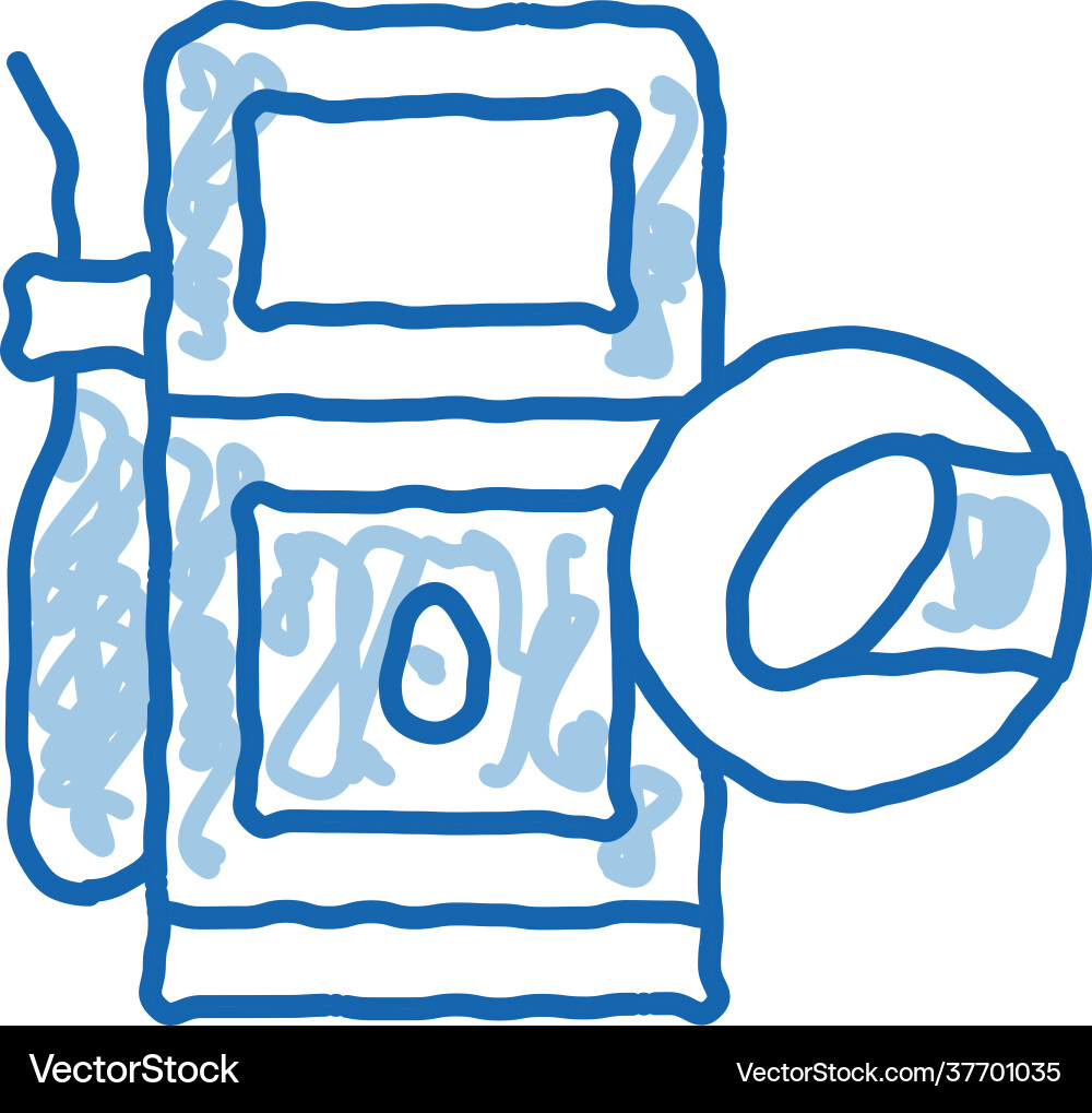 Cane fuel station doodle icon hand drawn Vector Image