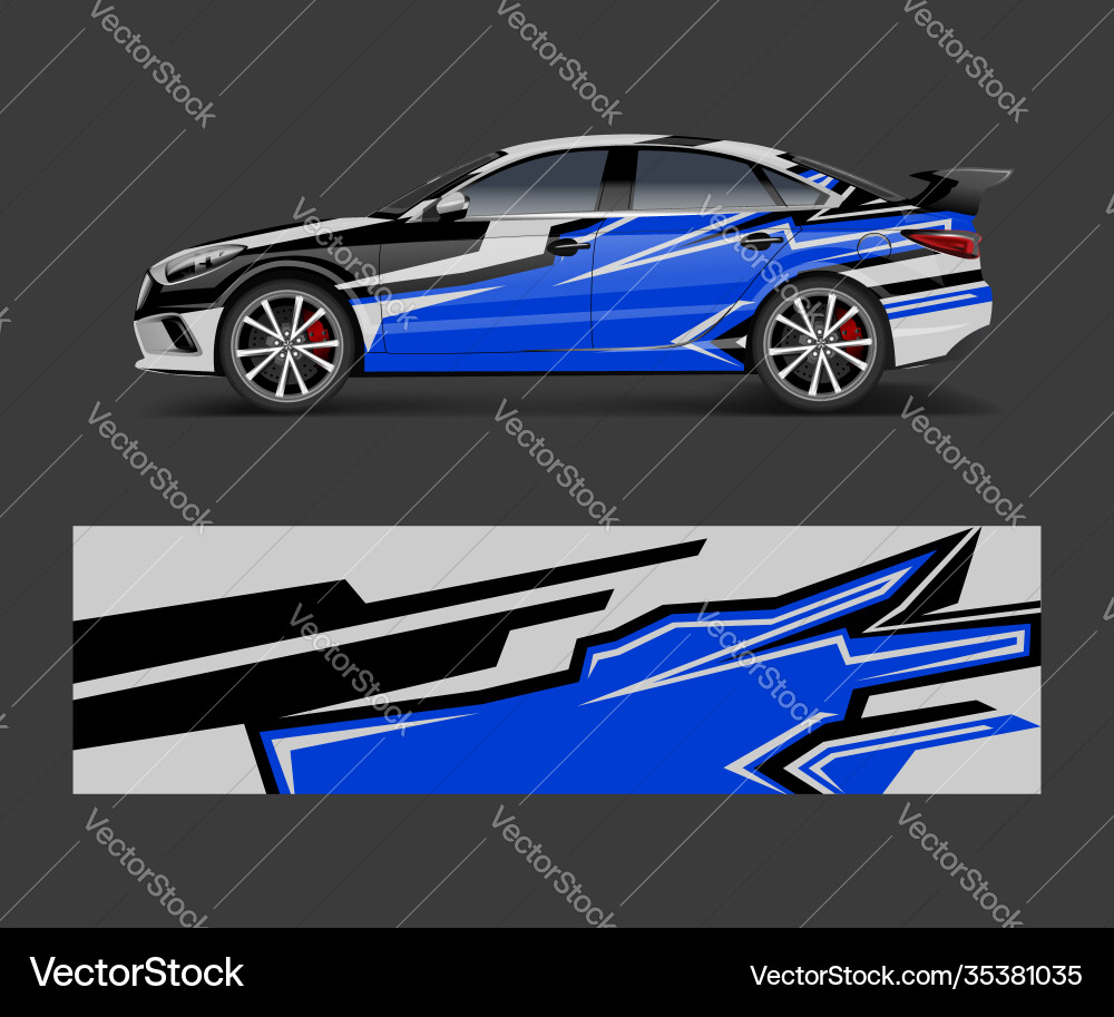 Car decal graphic abstract racing designs Vector Image