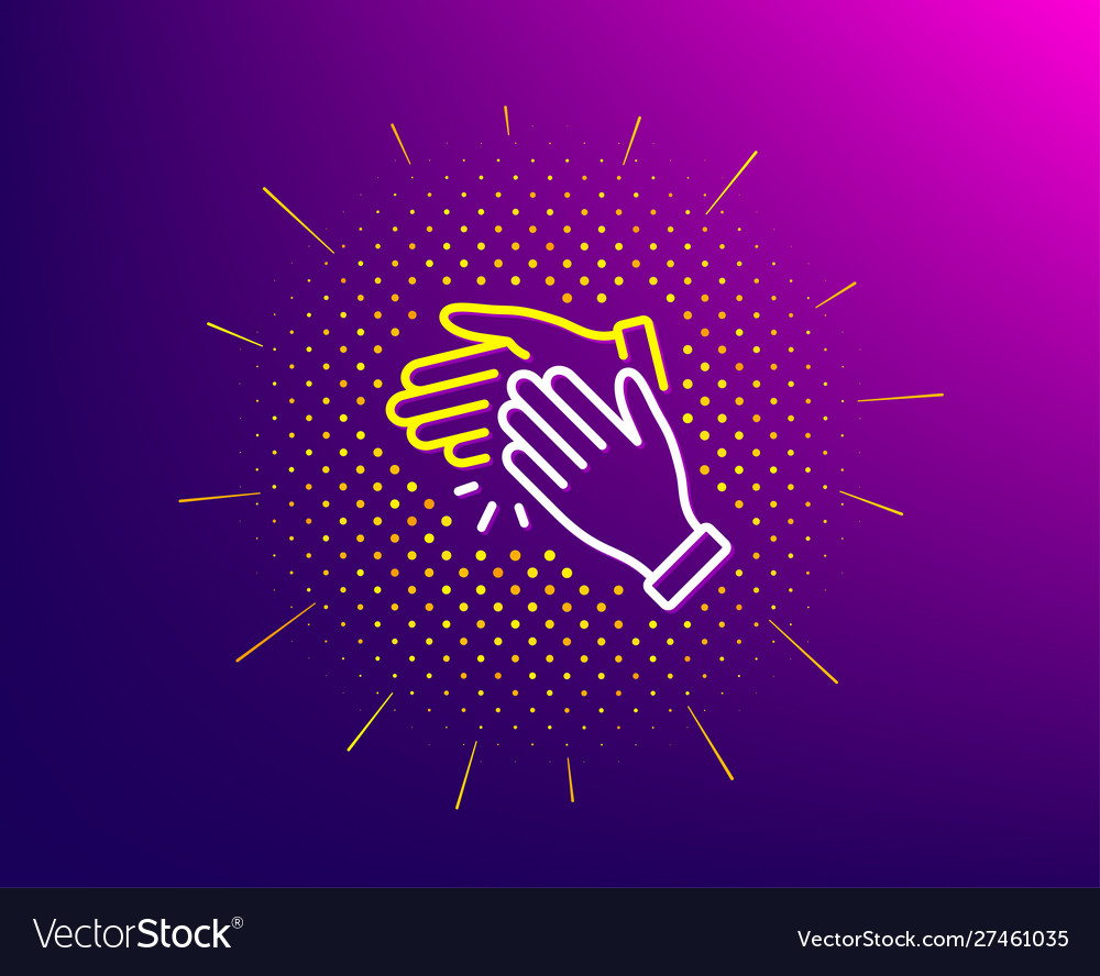 Clapping Hands Line Icon Clap Sign Royalty Free Vector Image