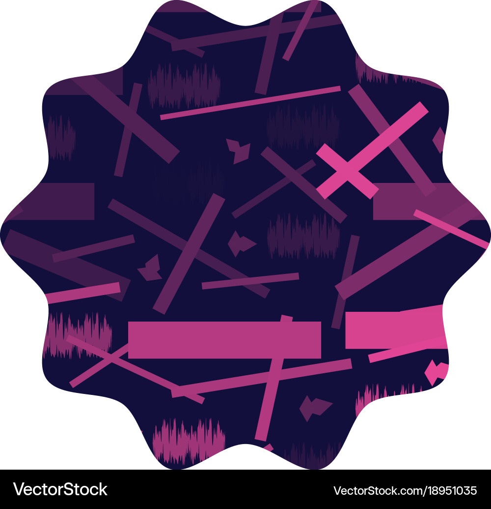 Color star with abstract figures memphis Vector Image
