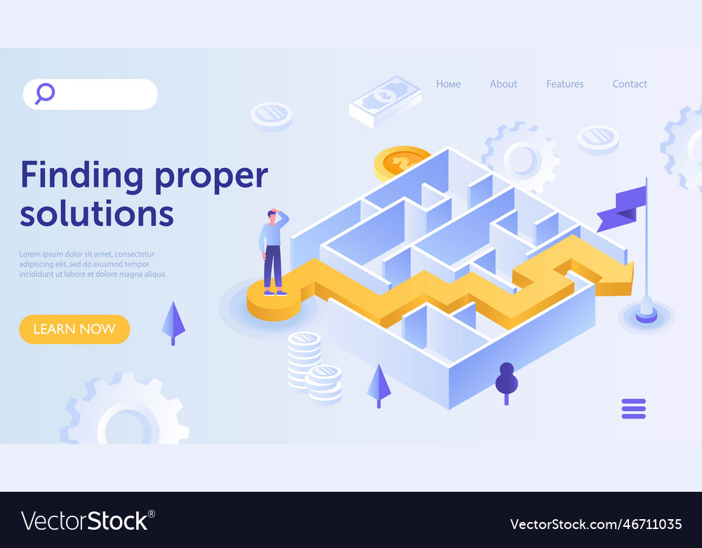 Correct solution in maze Royalty Free Vector Image