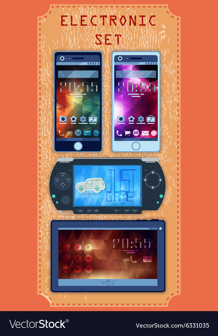 Electronic set Royalty Free Vector Image - VectorStock