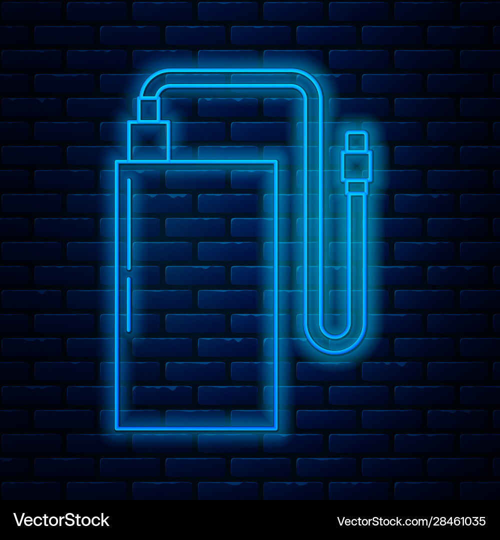 Glowing neon line power bank with different Vector Image