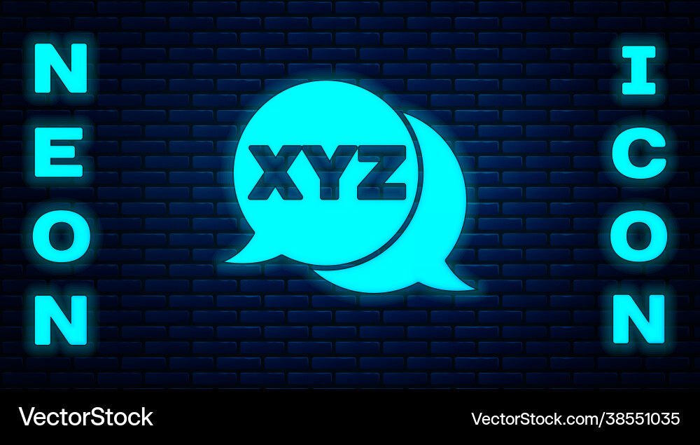 Glowing neon xyz coordinate system icon isolated Vector Image