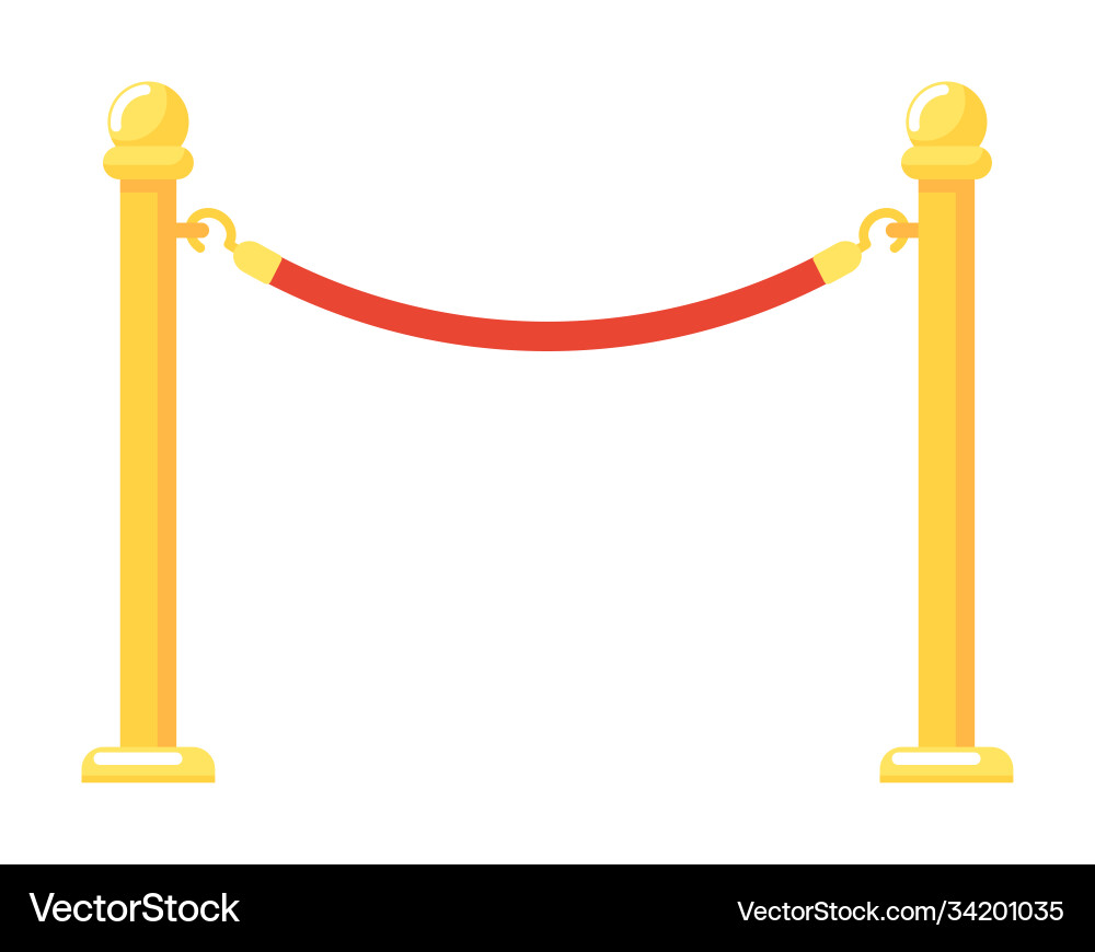 Golden barrier isolated on white background Vector Image
