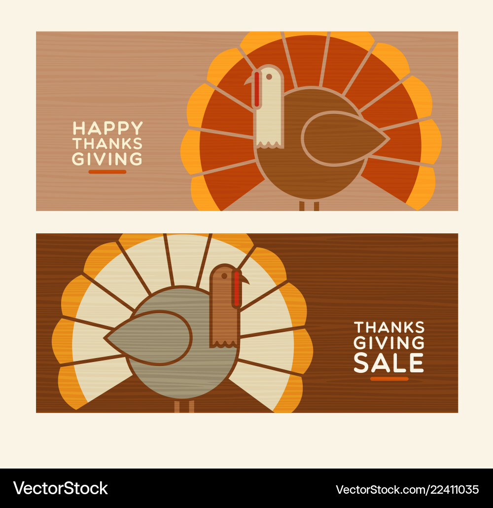 Happy thanksgiving abstract turkeys Royalty Free Vector