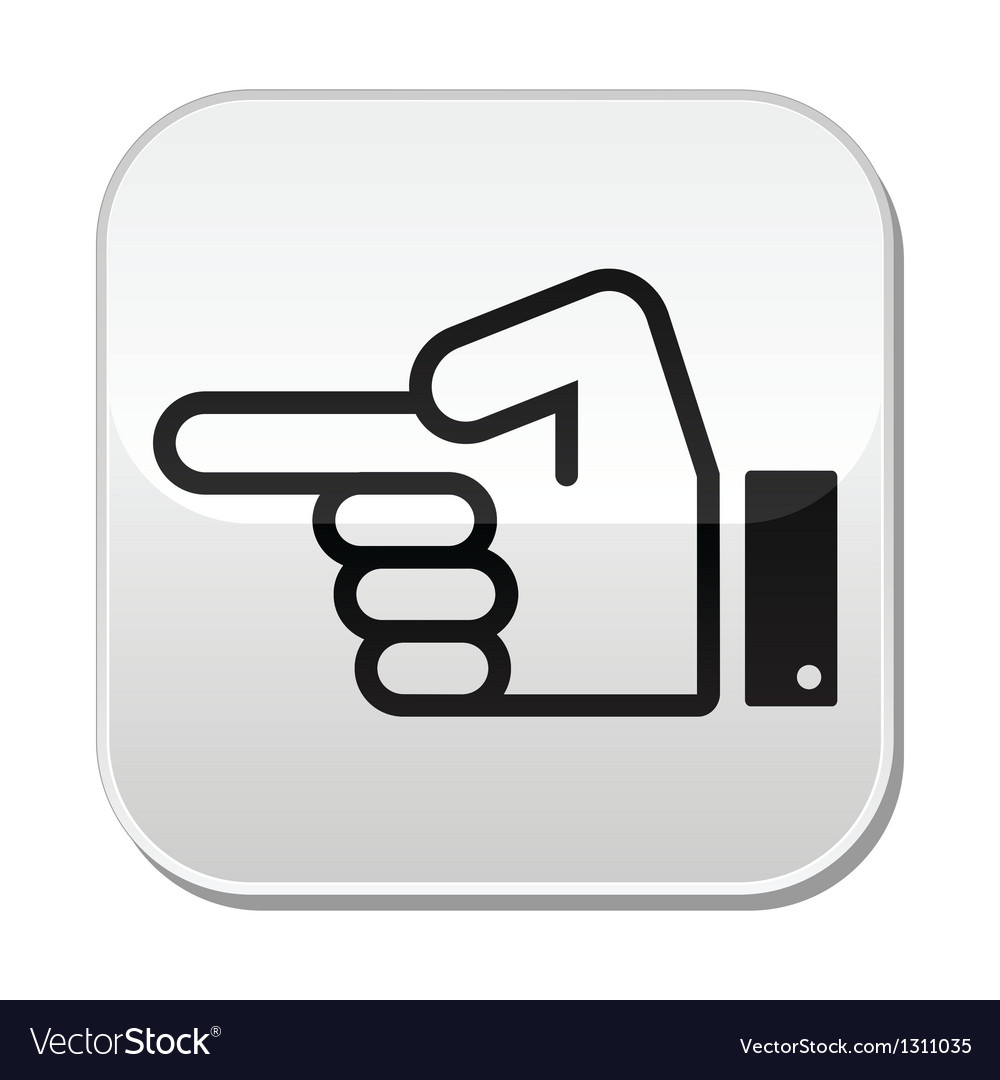 Pointing hand button Royalty Free Vector Image