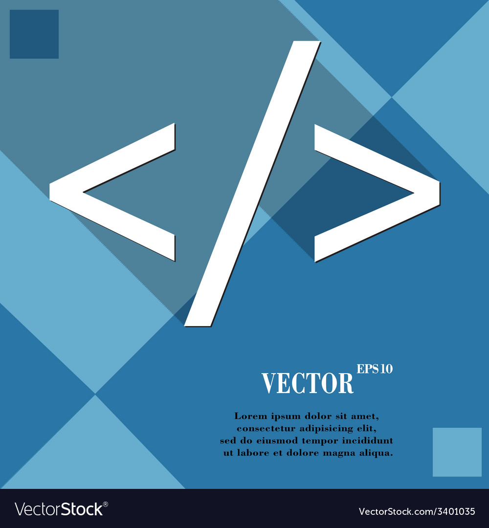 Programming code icon symbol flat modern web Vector Image Programming code icon symbol flat modern web Vector Image
