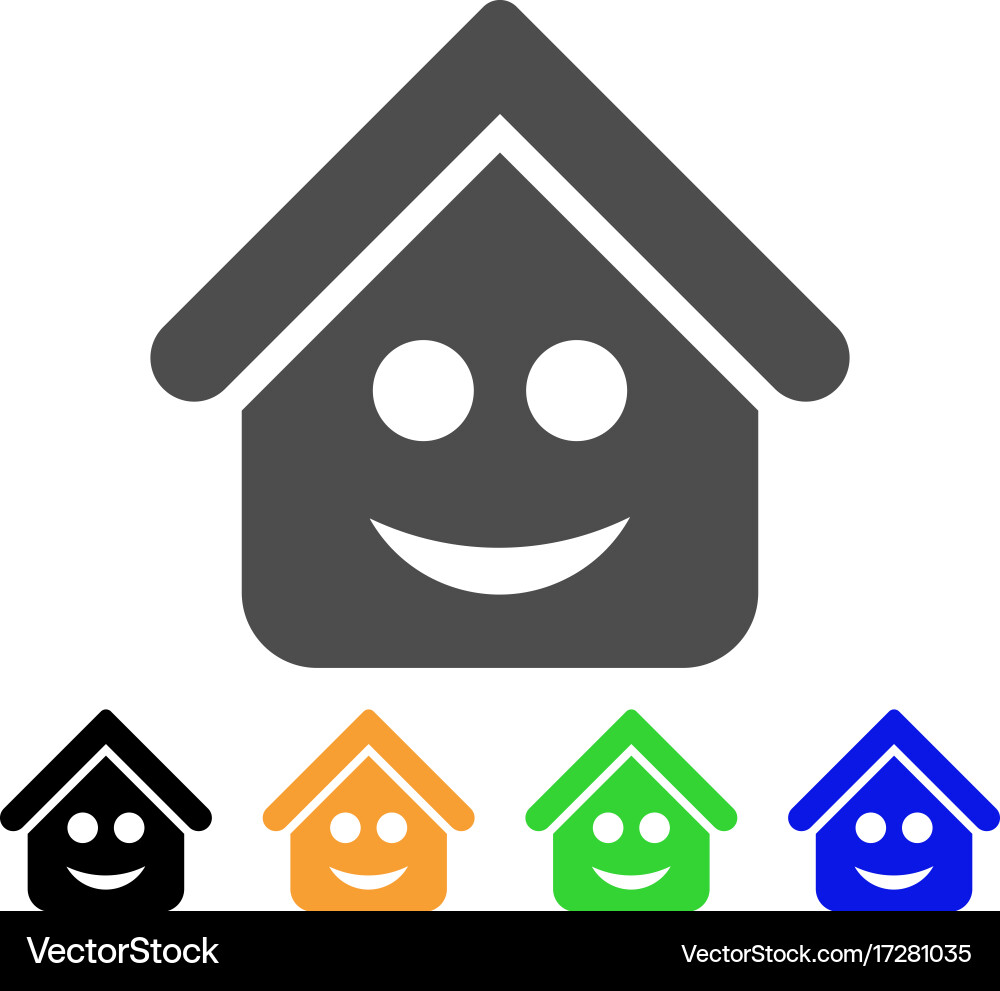 Real estate smile smiley icon Royalty Free Vector Image