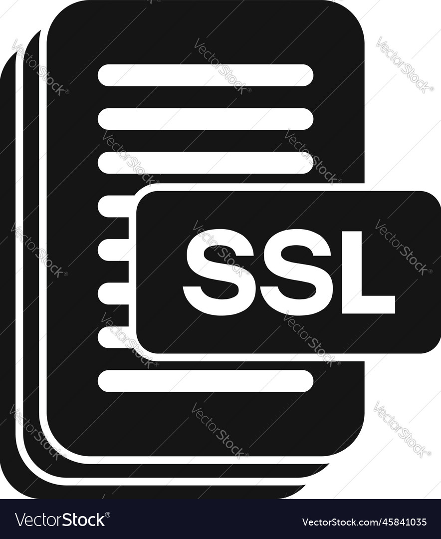 Ssl Certificate Icon Simple Web Data Royalty Free Vector