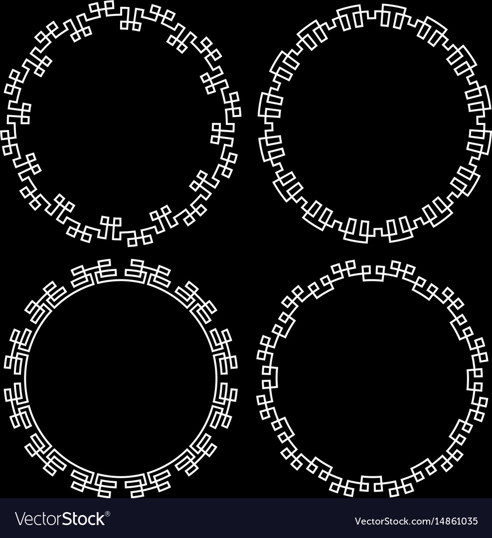 White geometric circle frames Royalty Free Vector Image