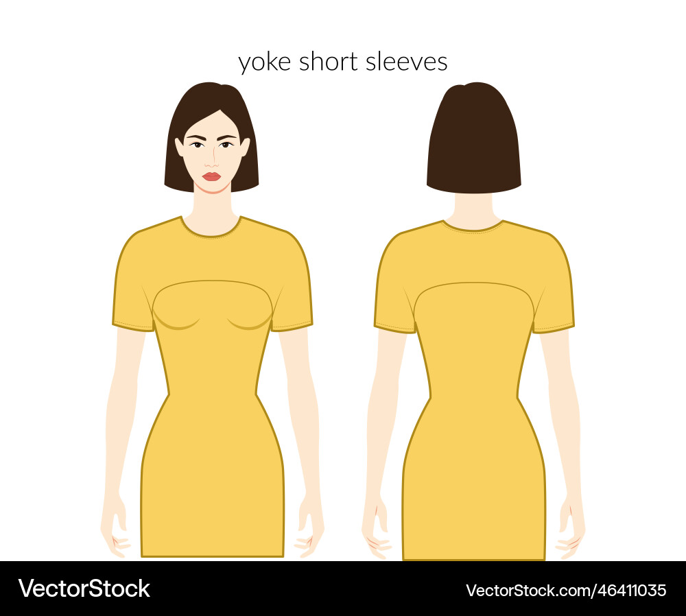Yoke sleeves clothes short length Royalty Free Vector Image