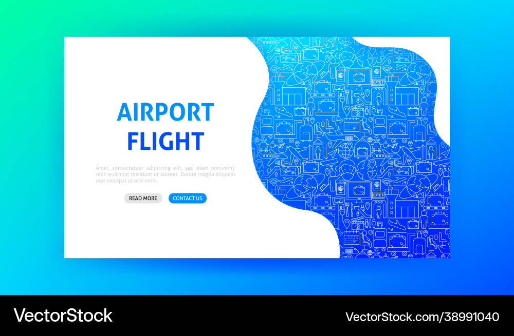 Airport landing page Royalty Free Vector Image
