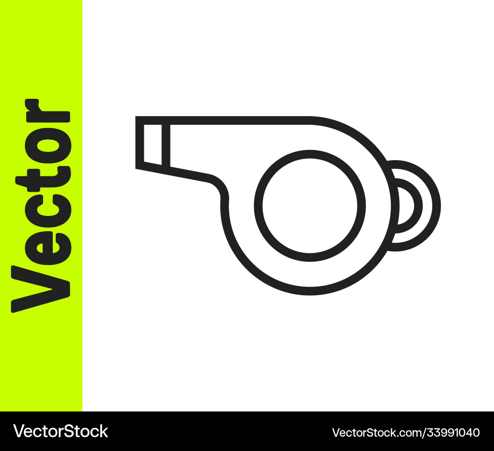Black line whistle icon isolated on white Vector Image