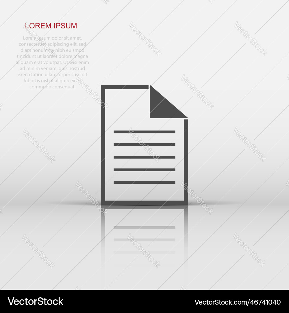Document icon in flat style paper page sign Vector Image