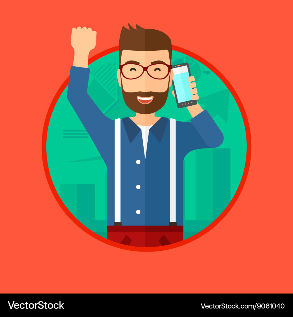 Man celebrating business success Royalty Free Vector Image
