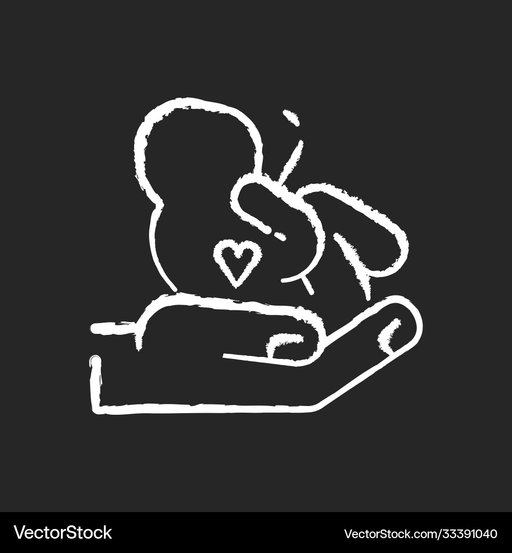 Maternity ward chalk white icon on black Vector Image