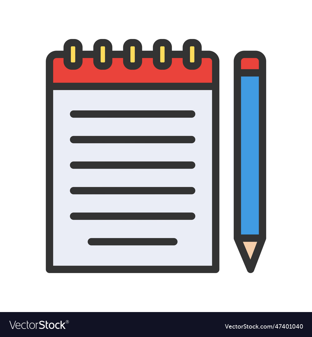 Notepad icon image Royalty Free Vector Image - VectorStock