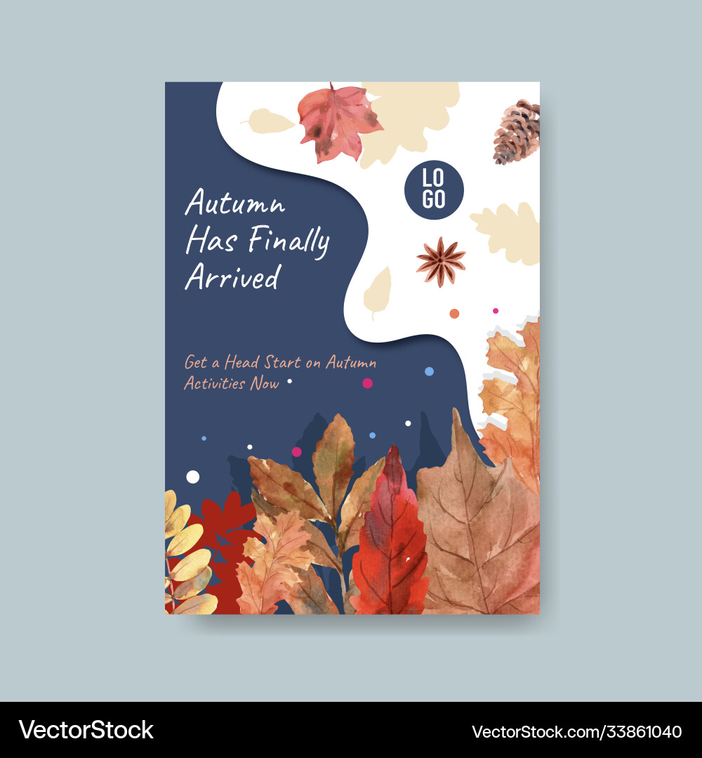 Poster template with autumn daily concept design Vector Image