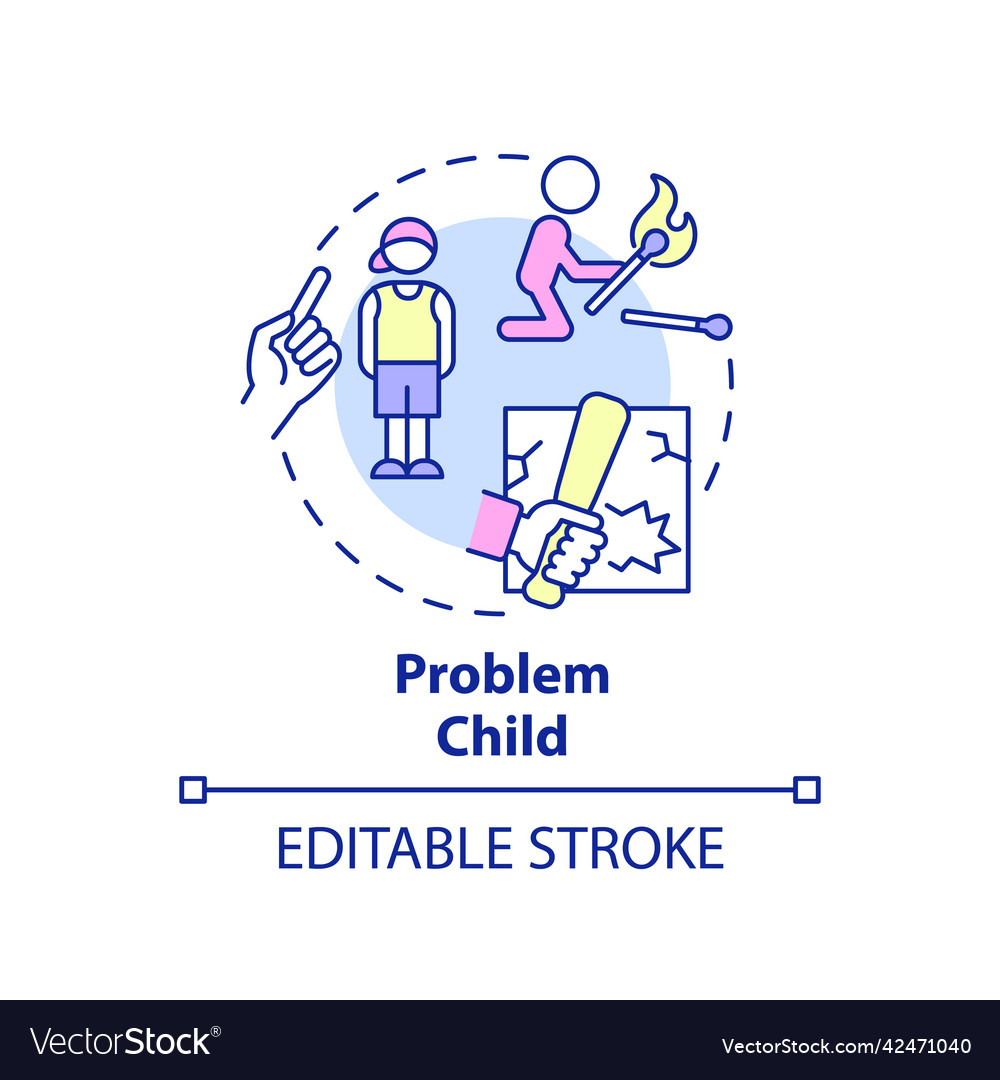 Problem child concept icon Royalty Free Vector Image