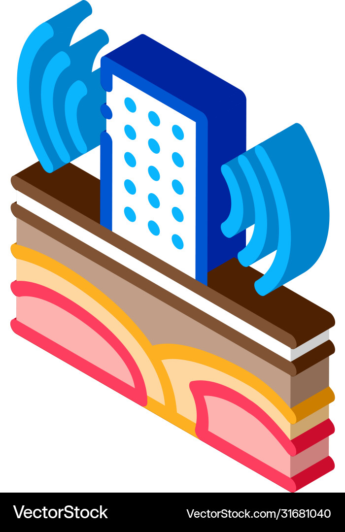 Seismic wave high-rise building isometric icon Vector Image