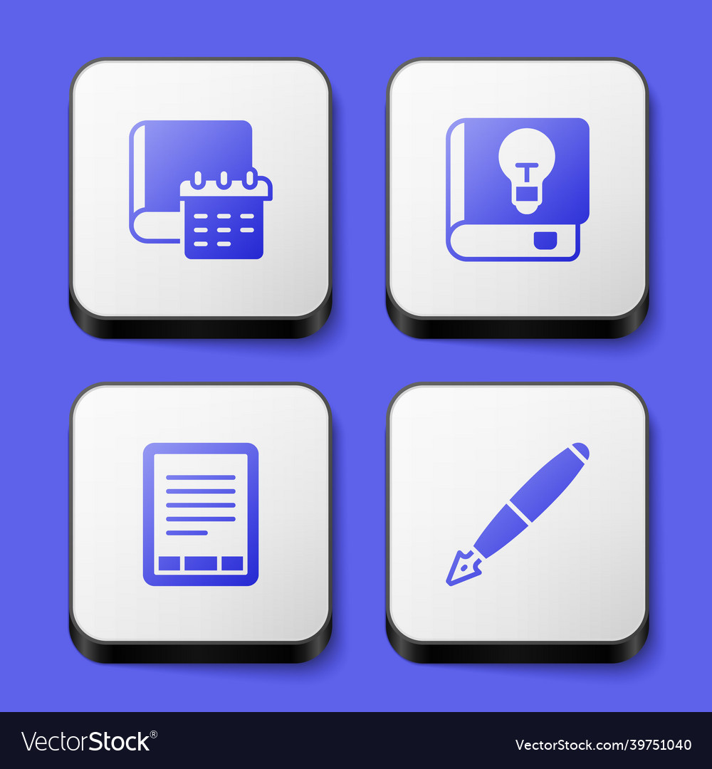 Set daily paper notepad user manual e-book Vector Image