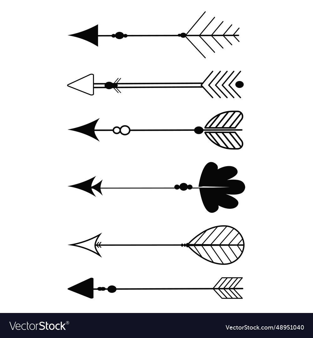 Set tribal ethnic arrows dividers native indian Vector Image