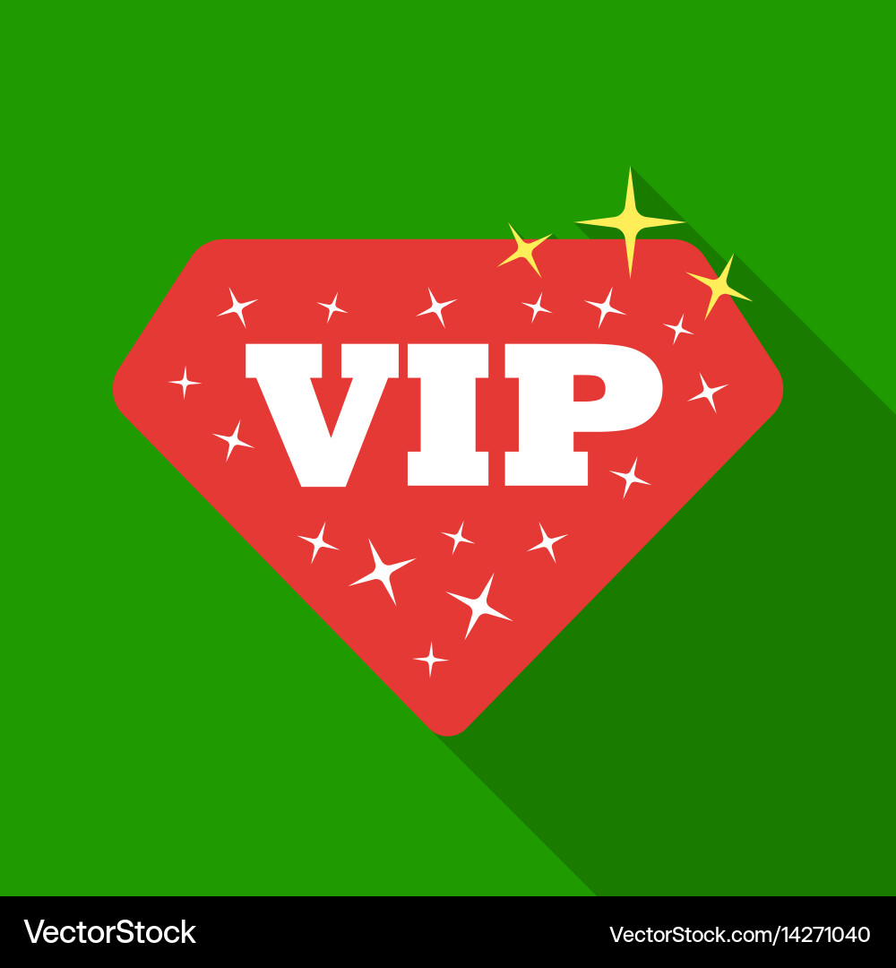 Vip icon in flat style isolated on white Vector Image