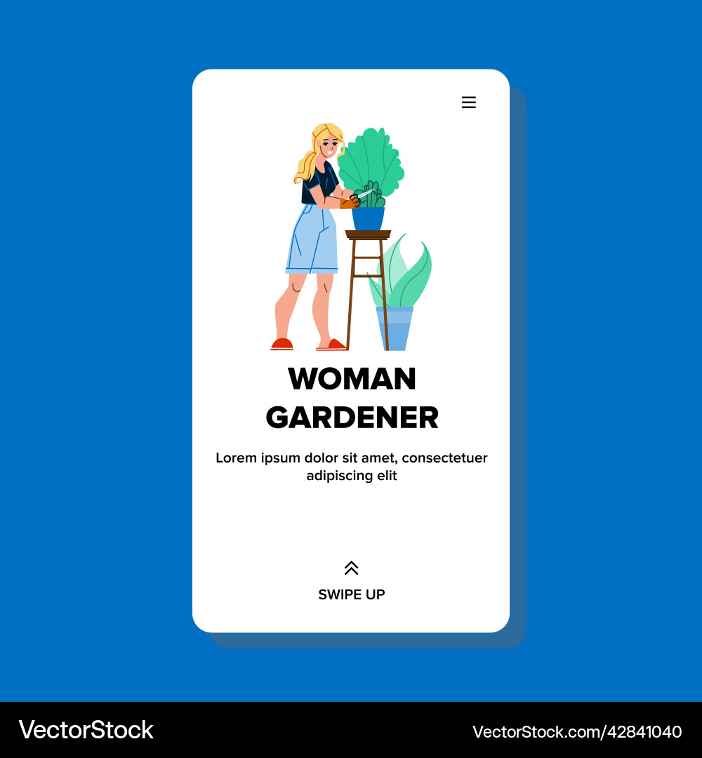 Woman gardener Royalty Free Vector Image - VectorStock