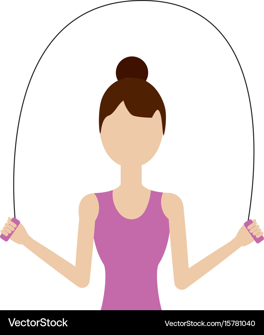 Woman jumping to do exercise Royalty Free Vector Image