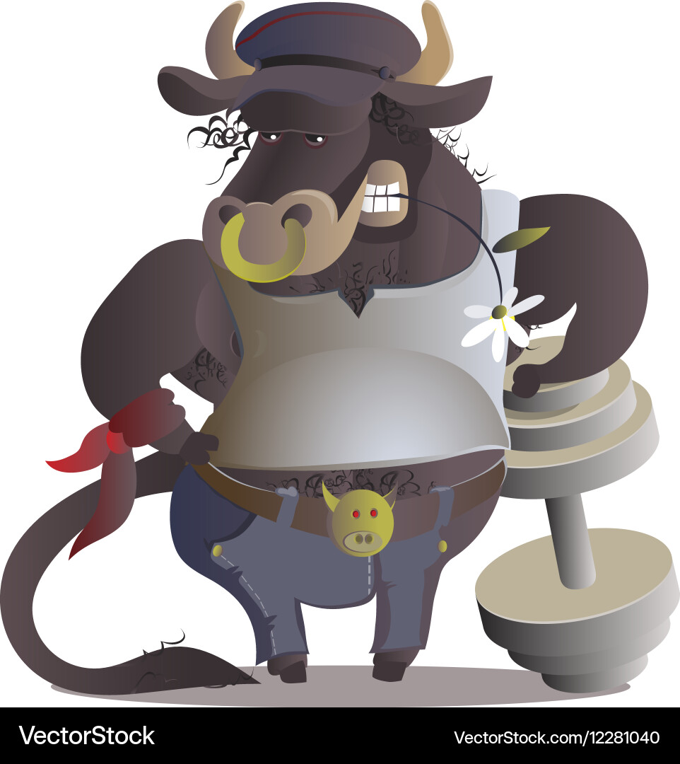 Zodiac sign cartoon taurus Royalty Free Vector Image