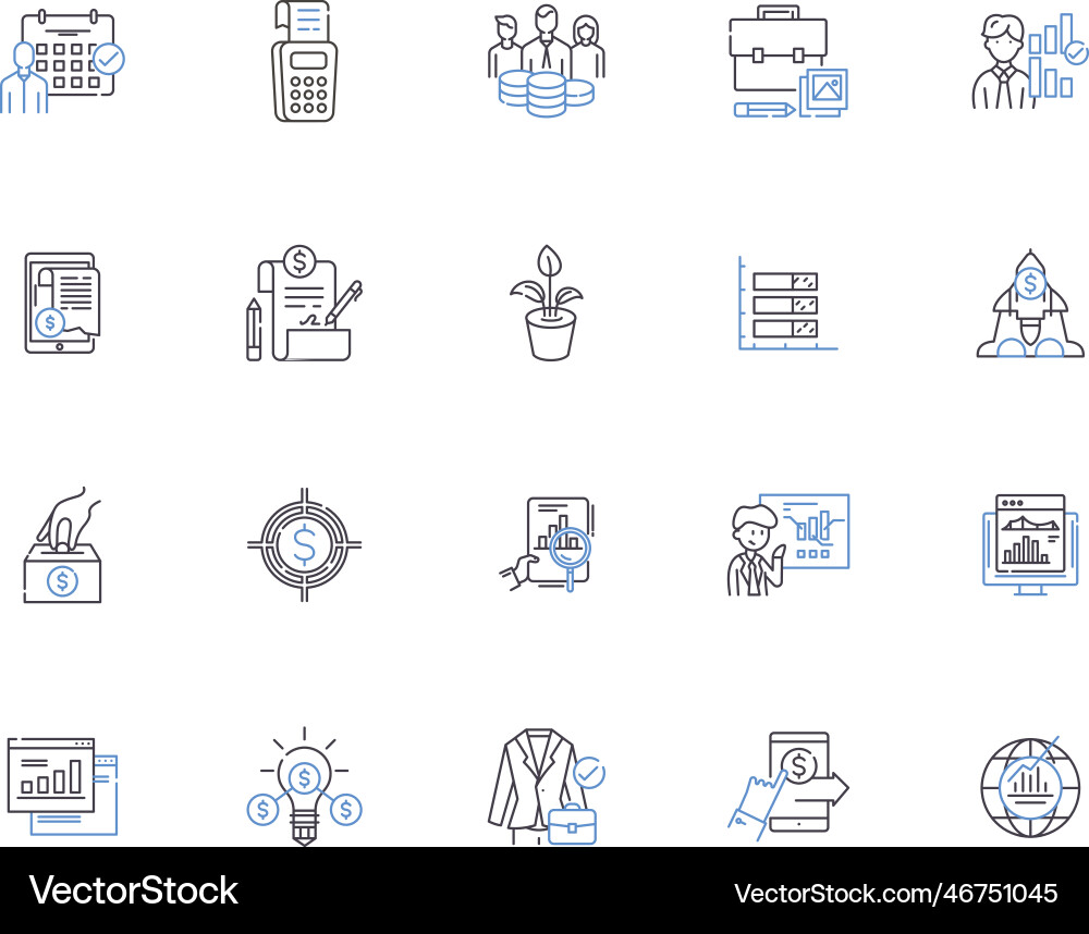 Accounting outline icons collection Royalty Free Vector