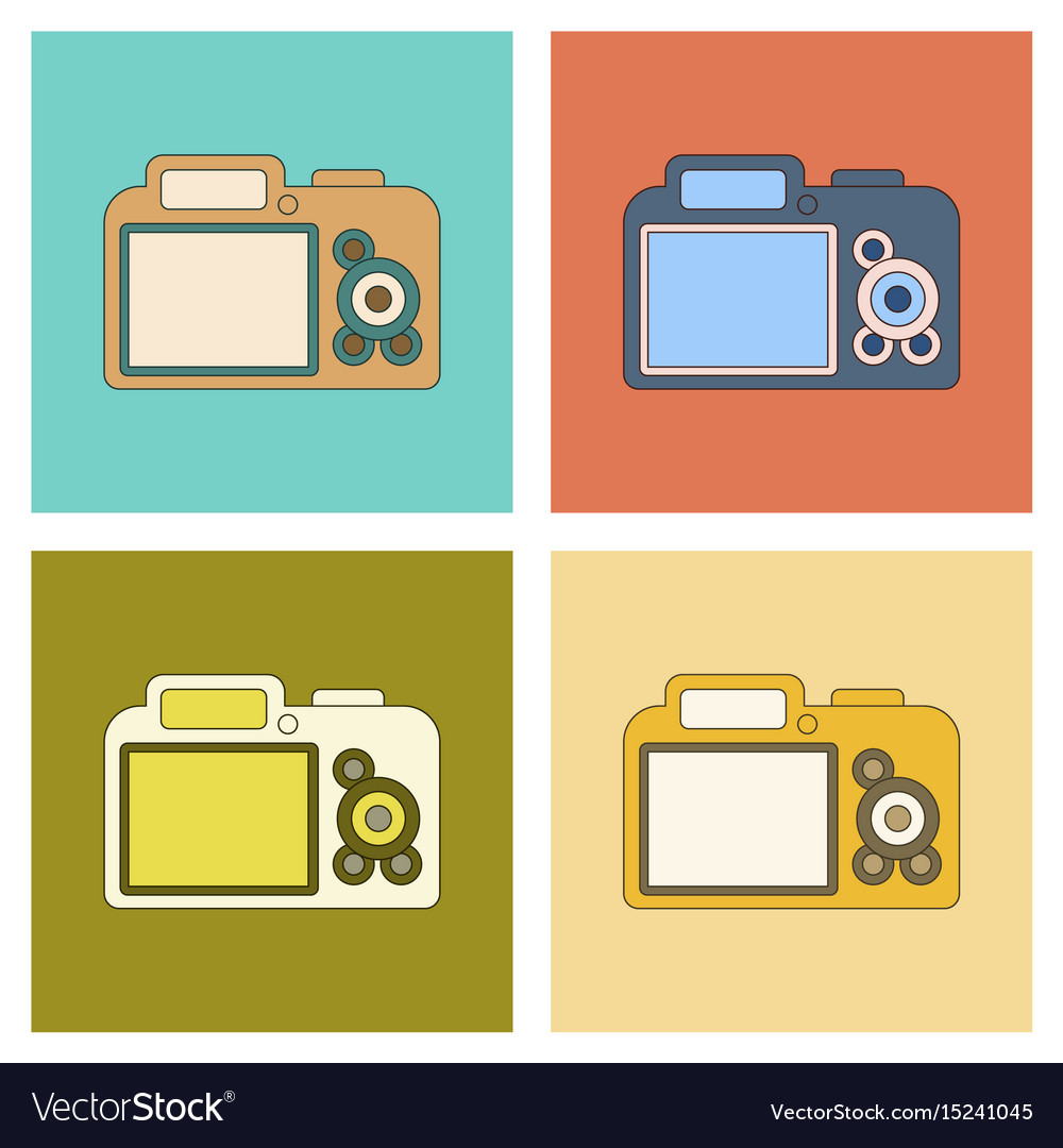 Assembly flat icon technology camera Royalty Free Vector