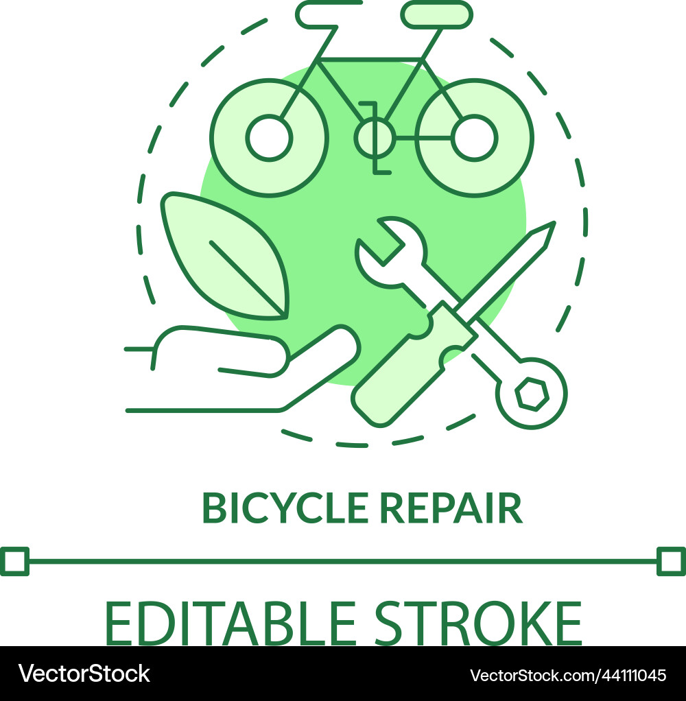 Bicycle repair green concept icon Royalty Free Vector Image