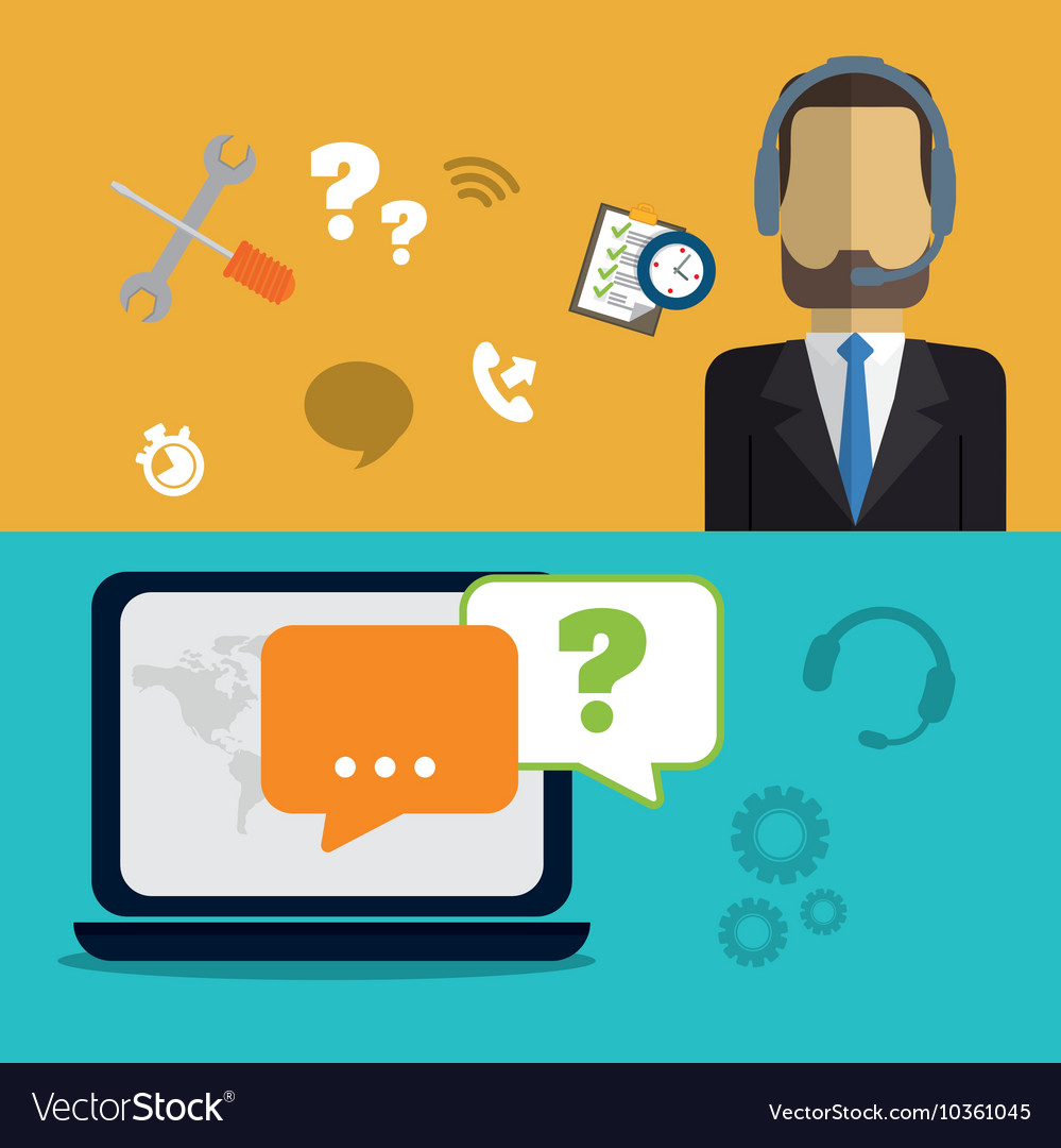 Customer service technical icon set Royalty Free Vector