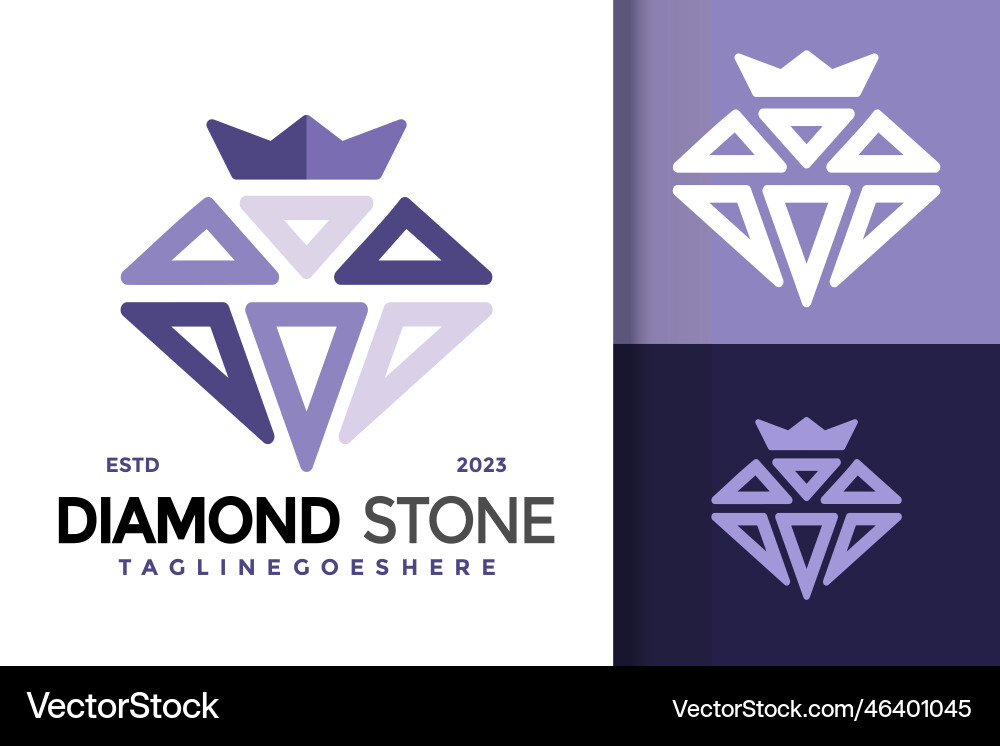 Diamond stone jewelry logo icon Royalty Free Vector Image
