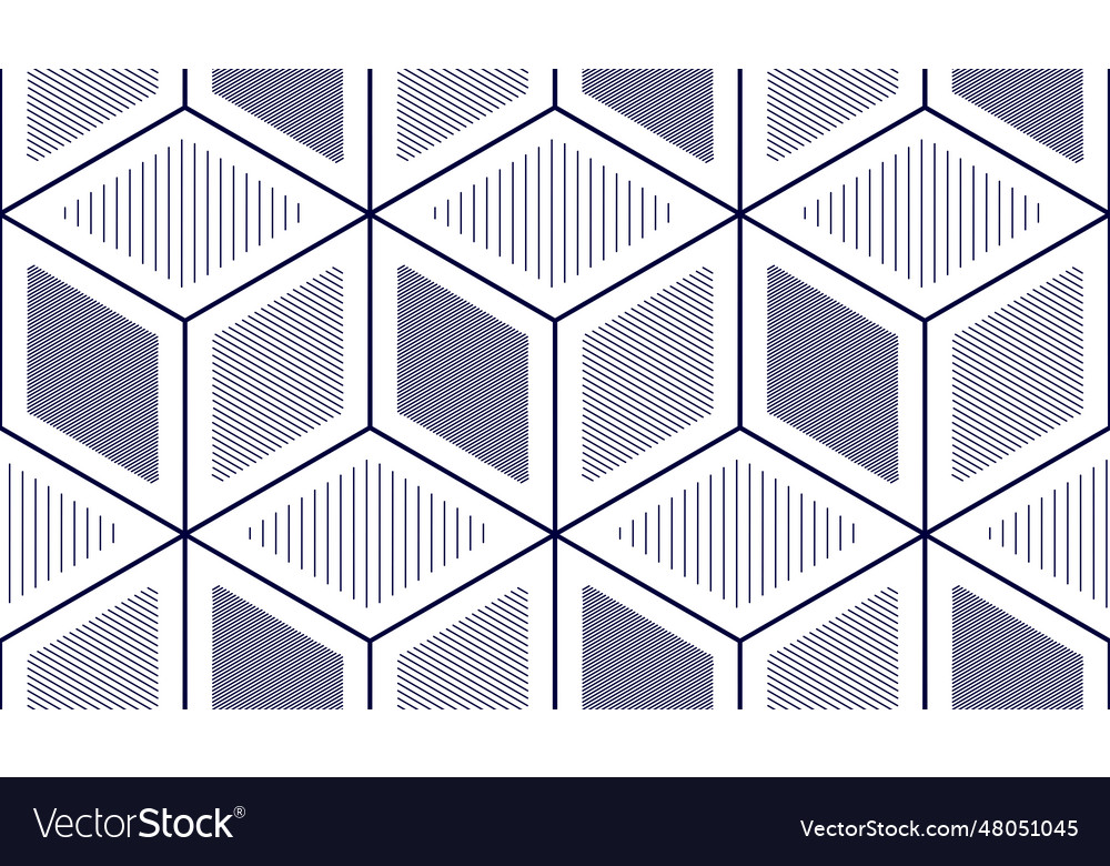 Geometric cubes abstract seamless pattern 3d Vector Image
