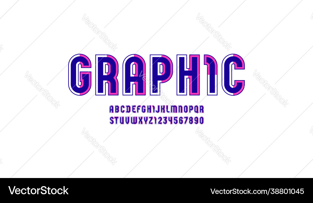 Original graphic font modern trendy alphabet Vector Image