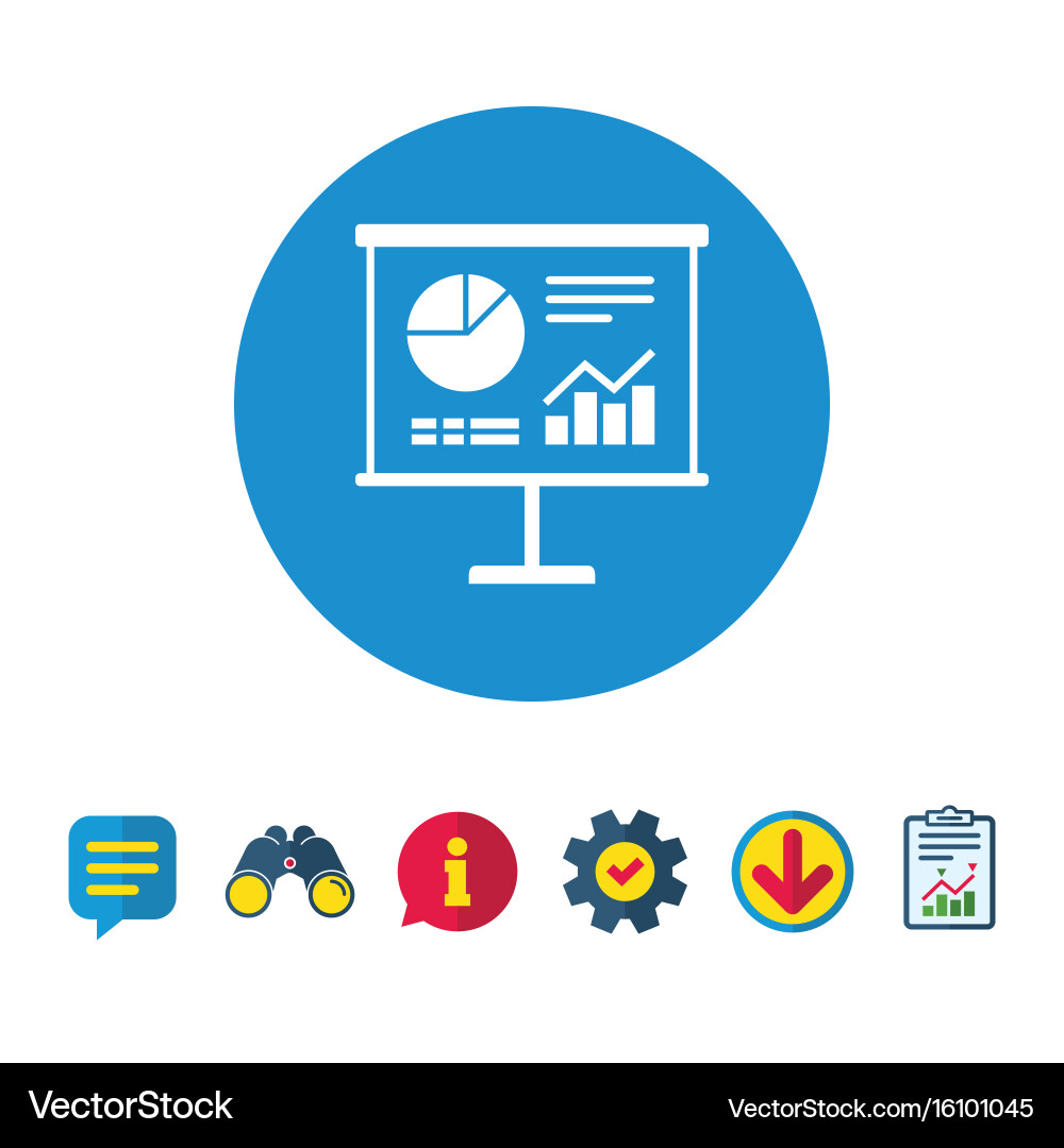 Presentation billboard sign icon diagram symbol Vector Image