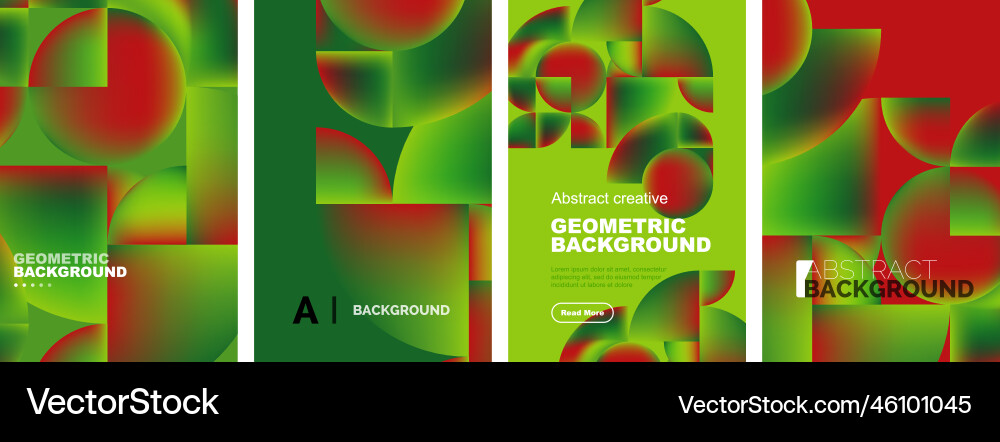 Set of abstract geometric posters designs Vector Image