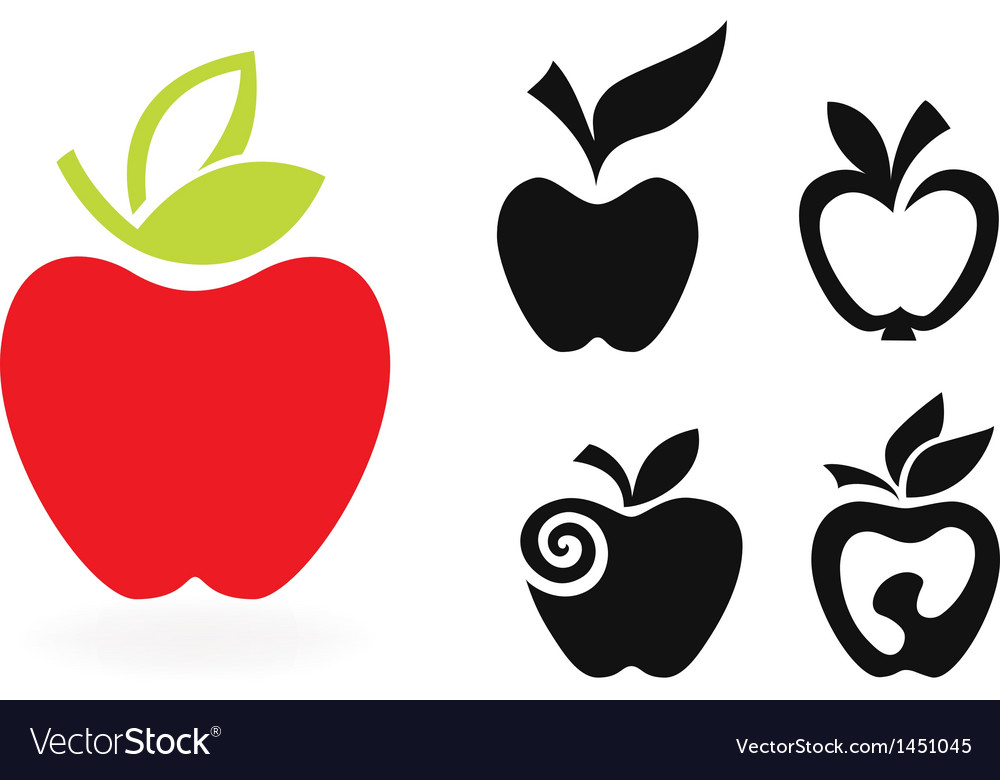 Set of apple icon isolated on white background Vector Image