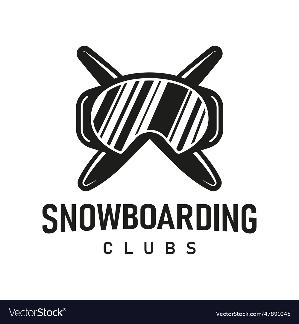 Snowboard logo winter outdoor activity emblems Vector Image