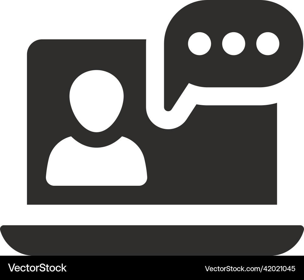 Social media message icon on white background Vector Image