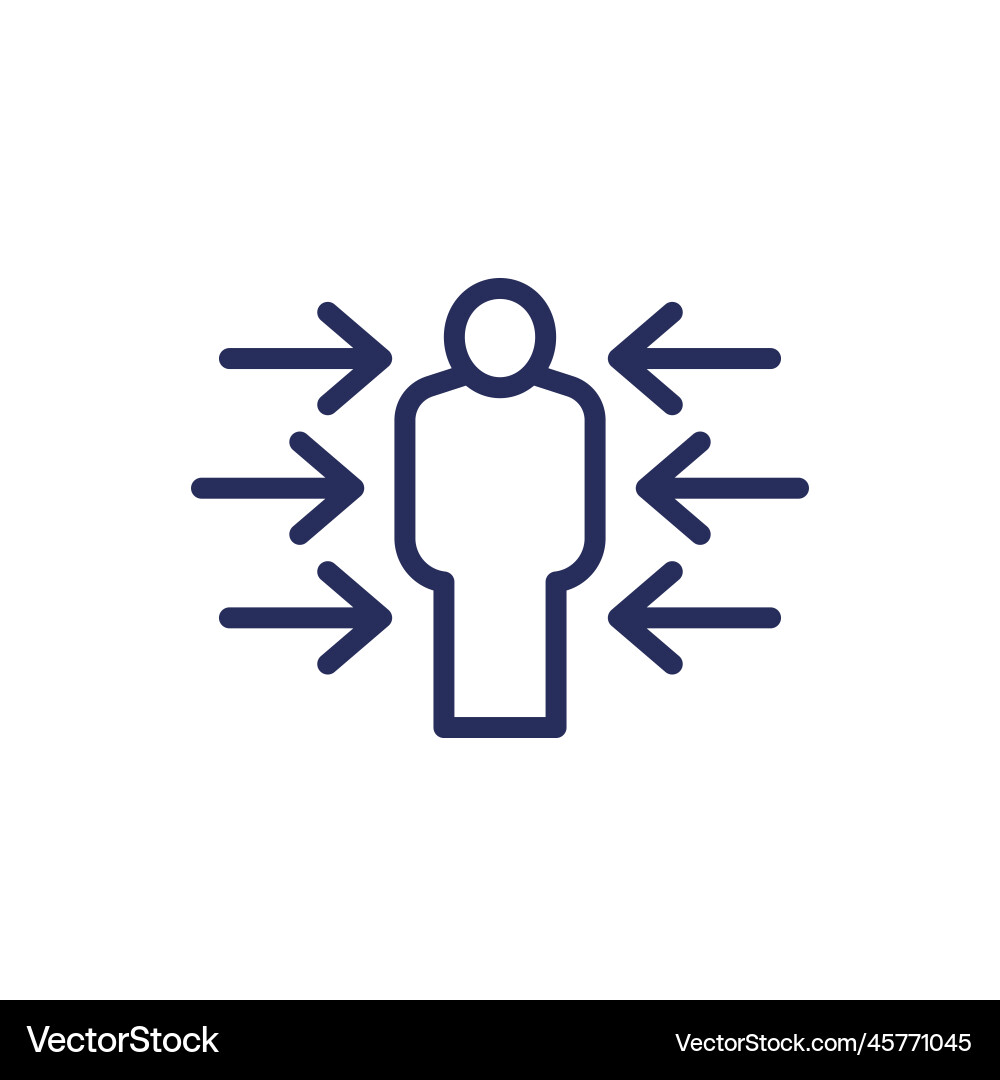 Social pressure line icon on white Royalty Free Vector Image