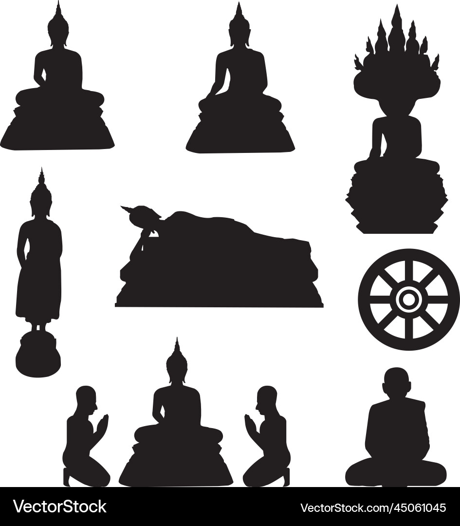 Thailand buddhism and buddha Royalty Free Vector Image