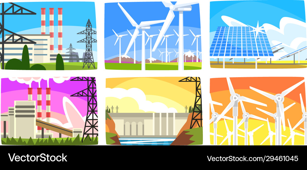 Traditional and innovative ecological energy Vector Image