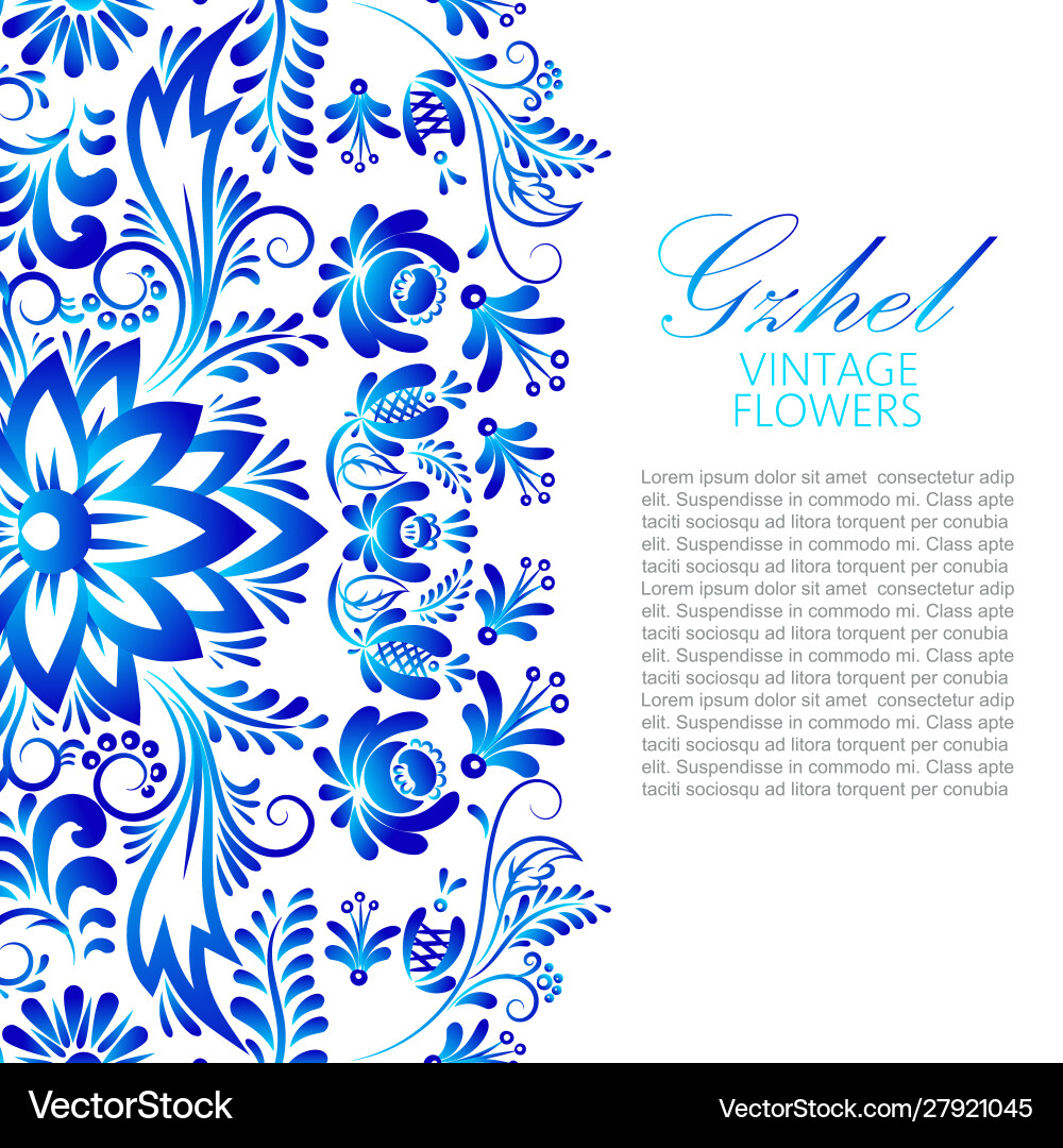 Traditional russian gzhel style Royalty Free Vector Image