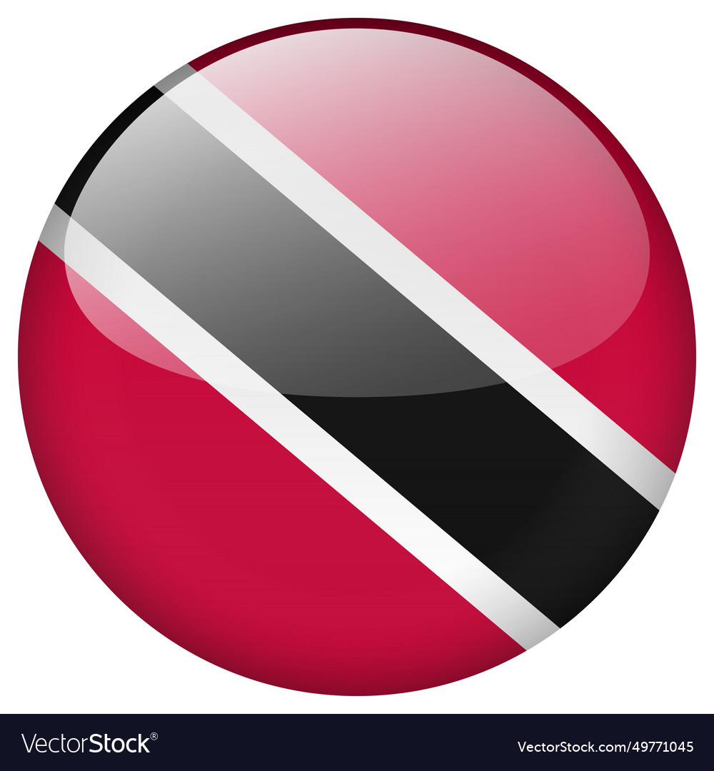 Trinidad and tobago flag button Royalty Free Vector Image