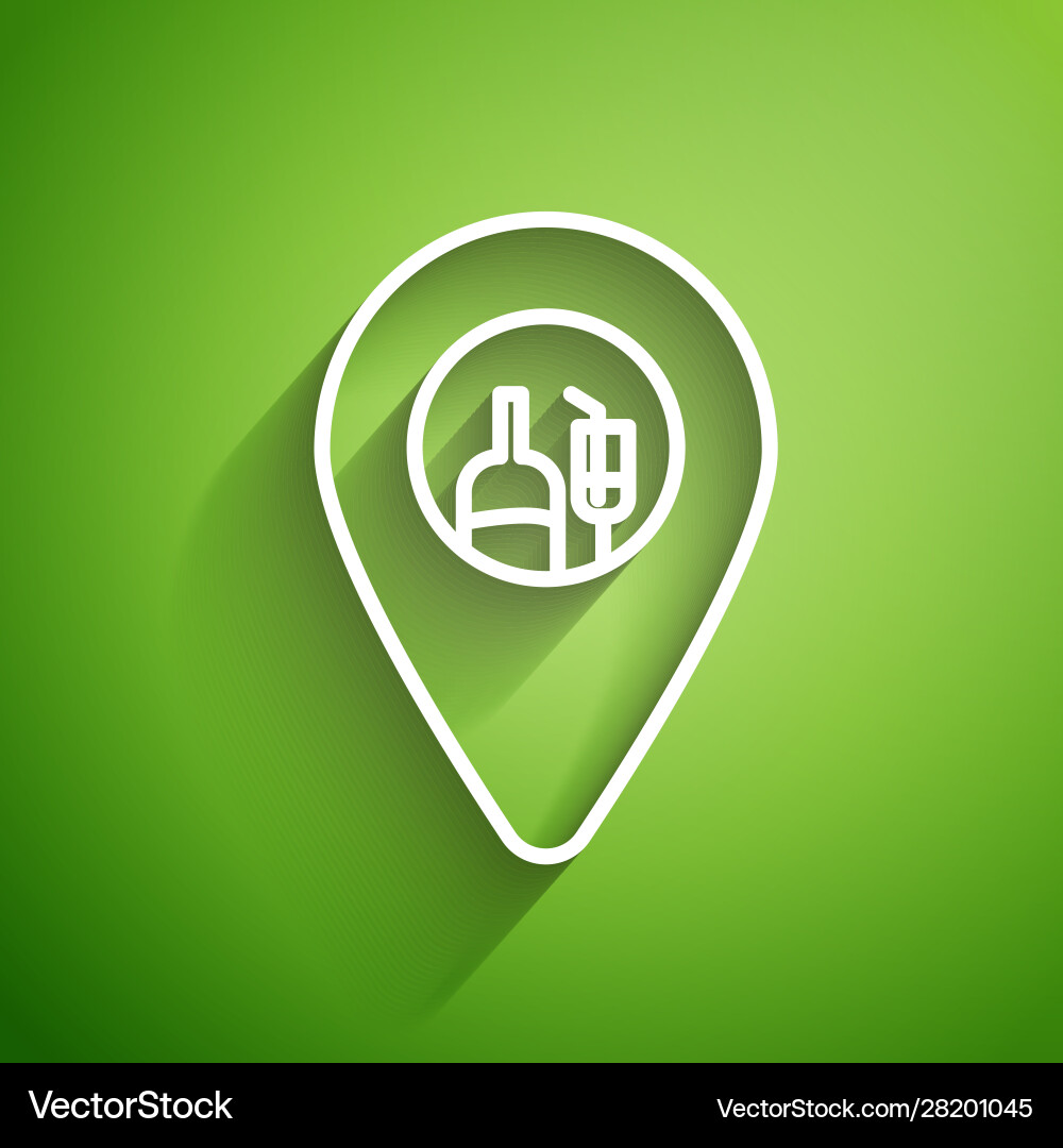 White line alcohol or beer bar location icon Vector Image